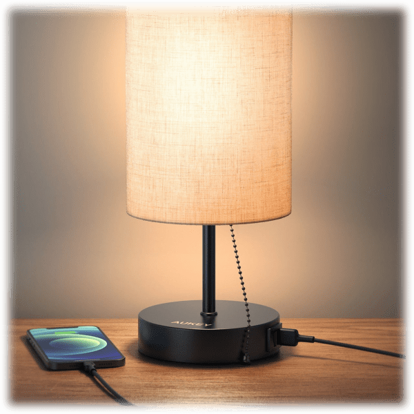 SideDeal: Aukey Table Lamp with Double USB Ports