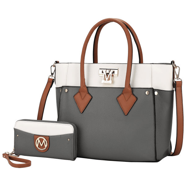 MorningSave: MKF Collection Brynlee Color-Block Vegan Leather Tote Bag ...