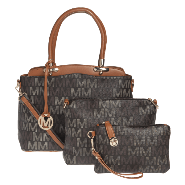 Milan Imports 3-Piece Set: Handbag/Pouch/Wristlet