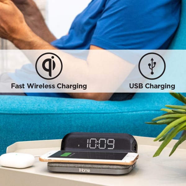 SideDeal: iHome 15W Wireless Charger with Alarm Clock and USB-A Port