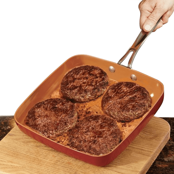 MorningSave: 2-Piece Red Copper Square Pan Set