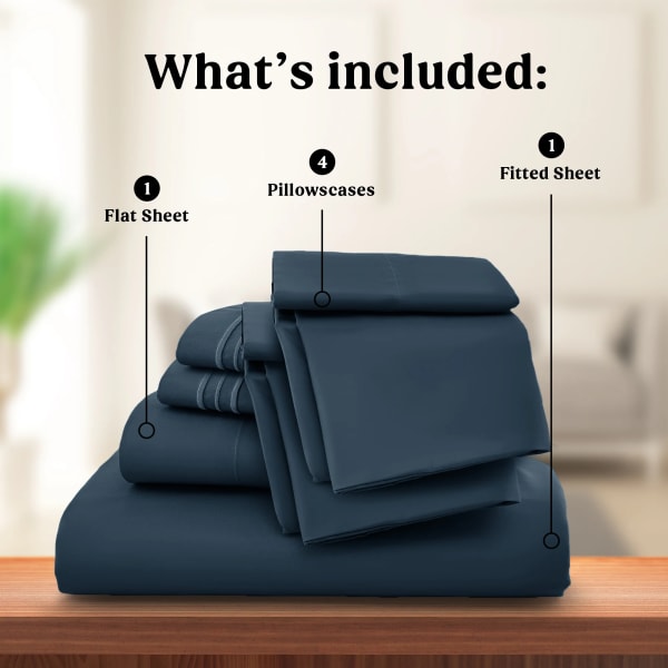 MorningSave: Hannah Linen 6-Piece 1800 Series Premium Sheet Set