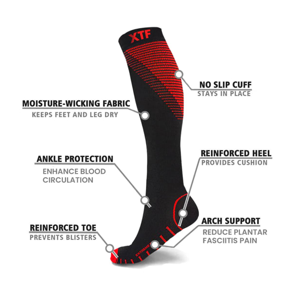 SideDeal: 6-Pack: XTF Athletic Graduated Knee-High Compression Socks