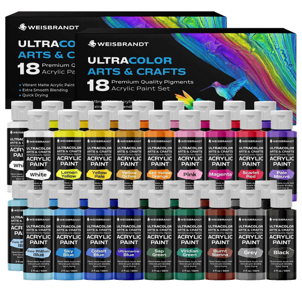 Meh: 2-Pack: Weisbrandt 18-Piece Ultra Color Acrylic Paint Sets