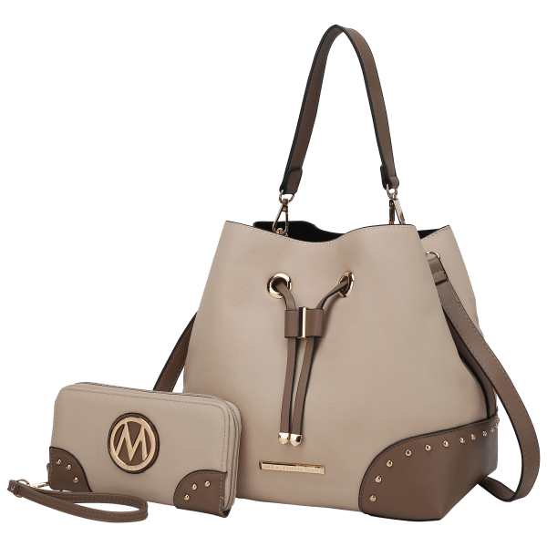 MorningSave: MKF Collection Candice Color-Block Bucket Bag with ...