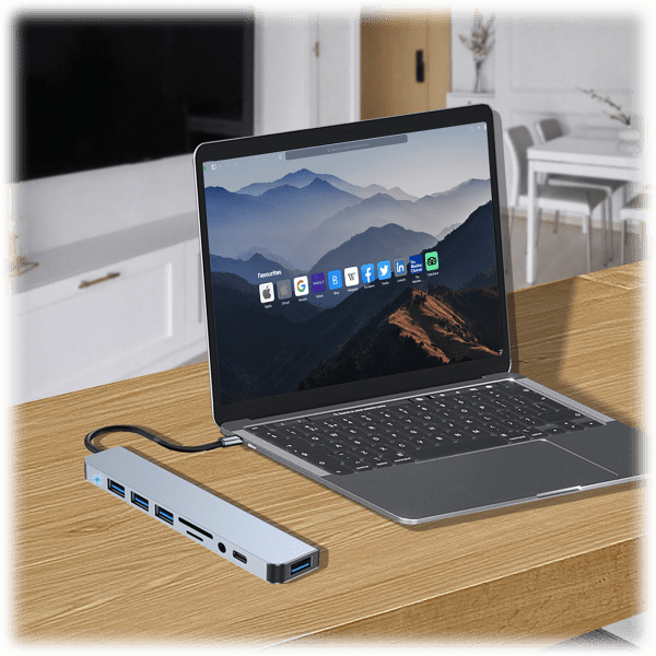 MorningSave: Ethos 8-In-1 USB C Hub New Type-C Adapter