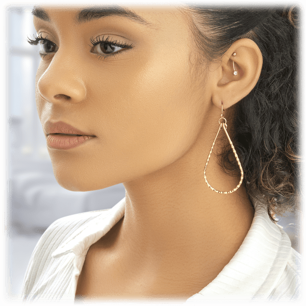 MorningSave: Rox & Rose Hammered Teardrop Dangle Earrings