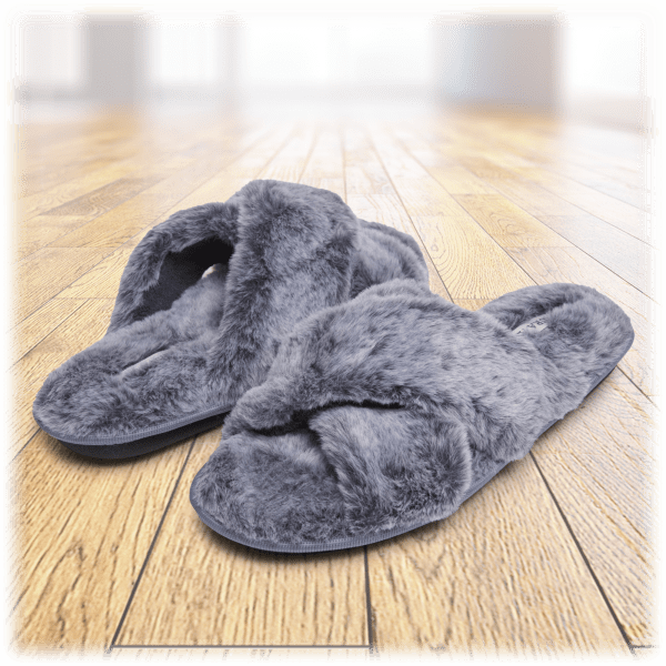 MorningSave: Laura Ashley Ladies Tipped Plush Cross Band Slippers