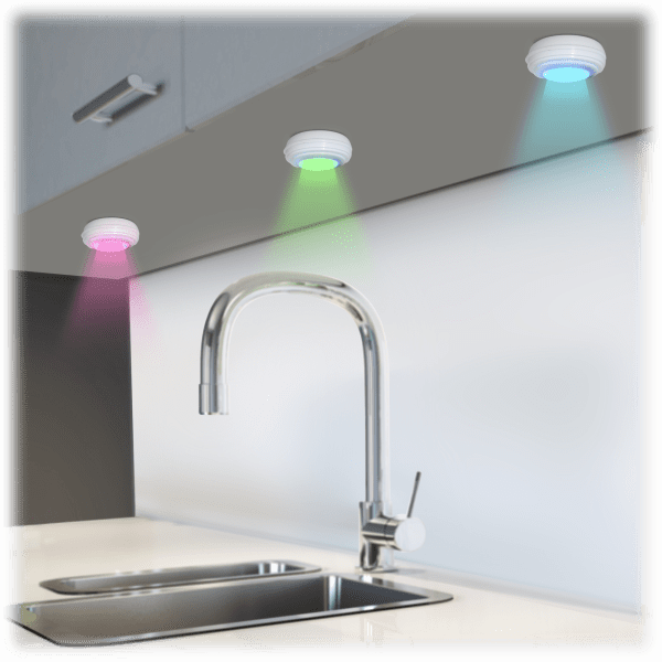 MorningSave: Color Changing Wireless LED Puck Lights w/ Remote Control