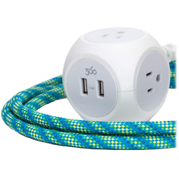 Meh: 2-Pack: 360 Electrical Habitat 3-Outlet Braided Extension Cords ...
