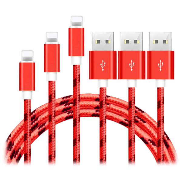 SideDeal: 3-Pack: 10ft Tangle Resistant Cords Heavy Duty iPhone ...