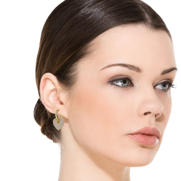 MorningSave: Genevive 14K Yellow Gold Plated Diamond Heart Dangle ...