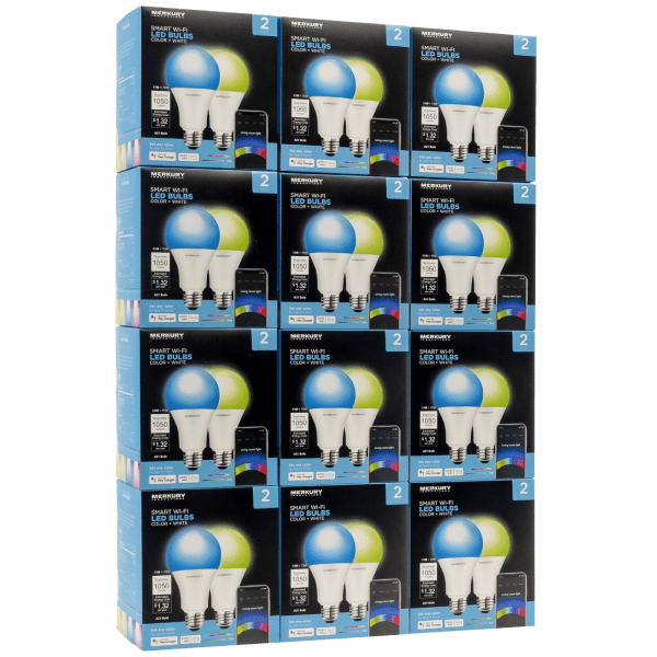 Meh: 24-Pack: Merkury Multicolor + White Dimmable Smart Bulbs