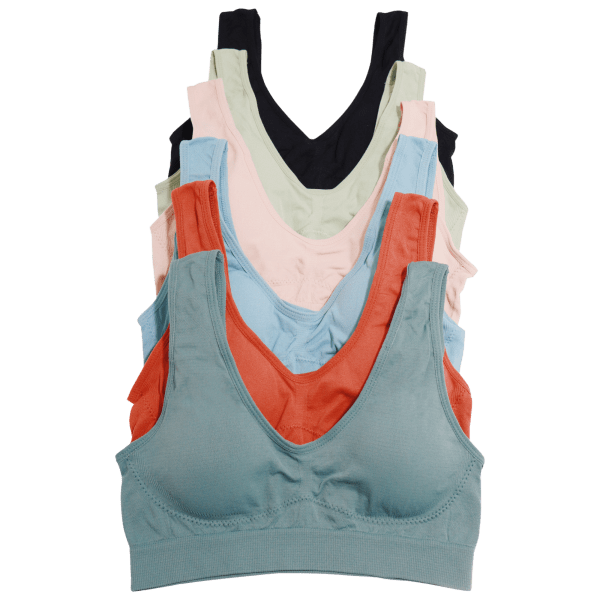 MorningSave: 6-Pack: Angelina Seamless Wire-Free U-Back Bralettes with ...