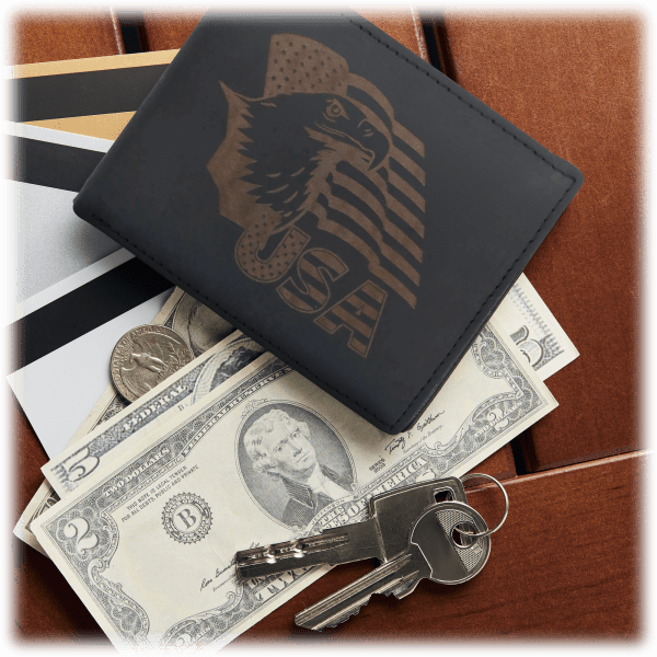 MorningSave: Men's USA Flag Eagle Logo RFID Bifold Wallet