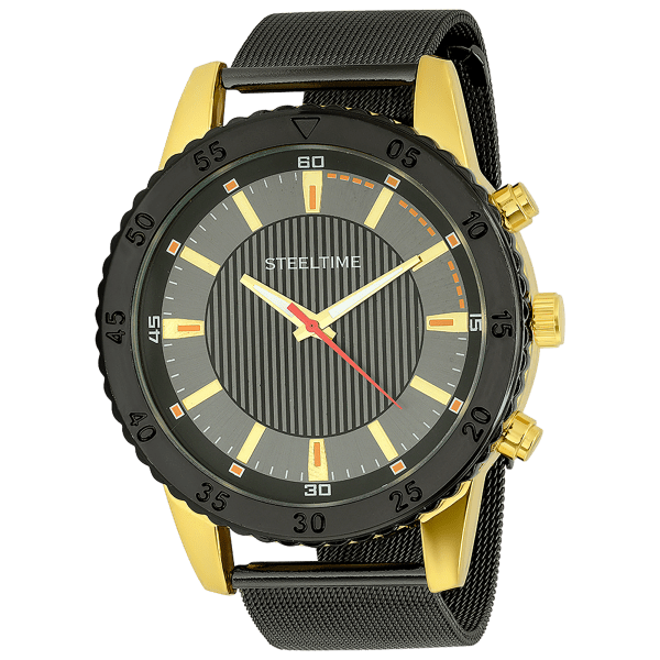 MorningSave: Steeltime Men's Two-Tone Stainless Steel Mesh Watch With ...