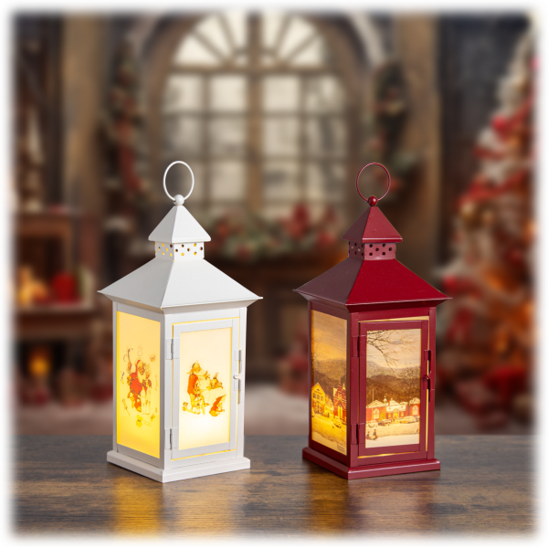 MorningSave: Norman Rockwell 13.5" LED Metal Lantern W/ Iconic Scenes
