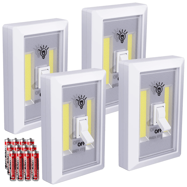SideDeal: 4-Pack: Boundary Stick-On Wireless LED Light Switches with ...