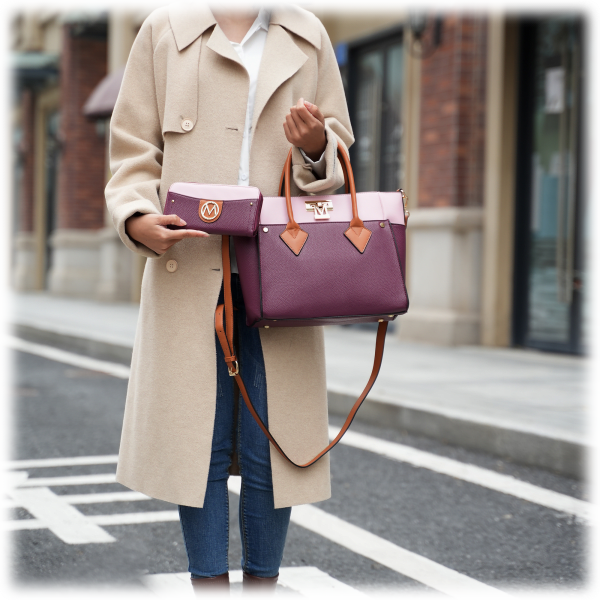 MorningSave: MKF Collection Brynlee Color-Block Vegan Leather Tote Bag ...