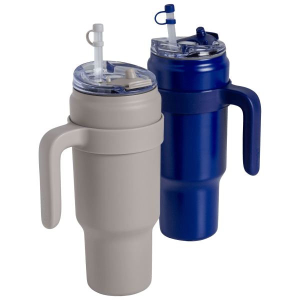 MorningSave: 2-Pack: Primula 40oz Tumbler with Removable Handle & Straw