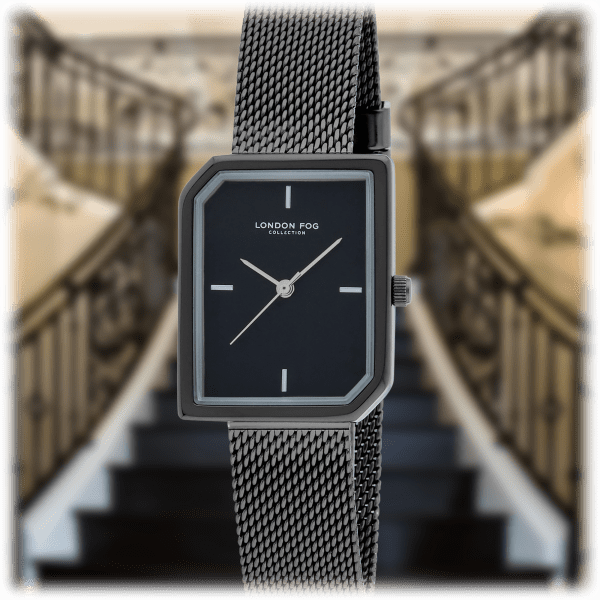 MorningSave: London Fog Women's Cavern Rectangle Bracelet Mesh Watch