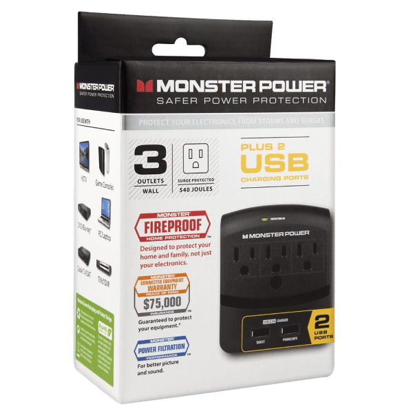 MorningSave: 4-Pack: Monster Core Power 350 Triple Wall Outlet with 2 ...
