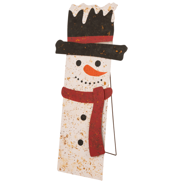 MorningSave: Glitzhome 35.98"H Rusty Metal Snowman Decor