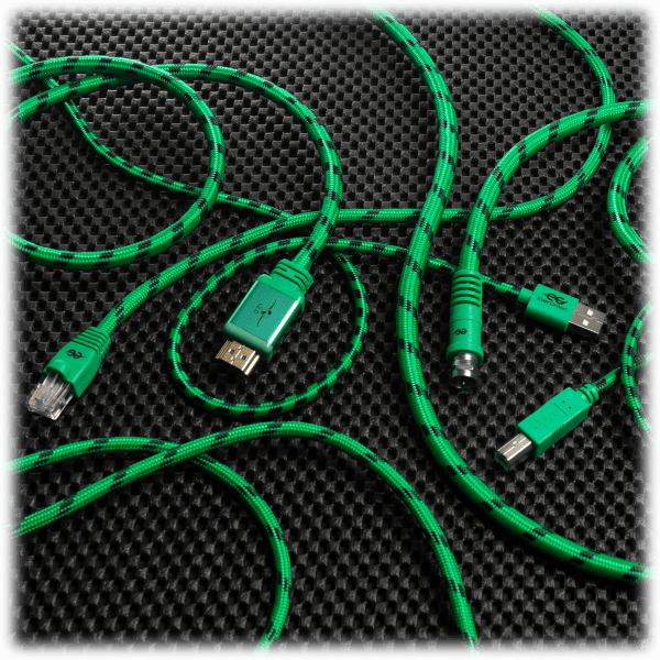 MorningSave: 5-Piece Evergreen Braided Cable Bundle (2 HDMI, Printer ...