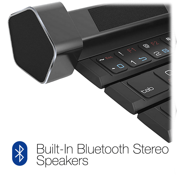 MorningSave: Roll-Up Bluetooth Wireless Keyboard and Speaker by Ivomax