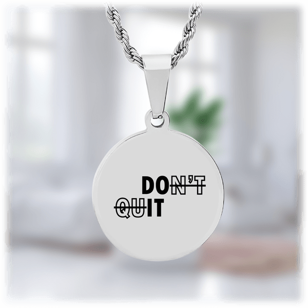 MorningSave: Steeltime "Don't Quit" Stainless Steel Pendant Necklaces