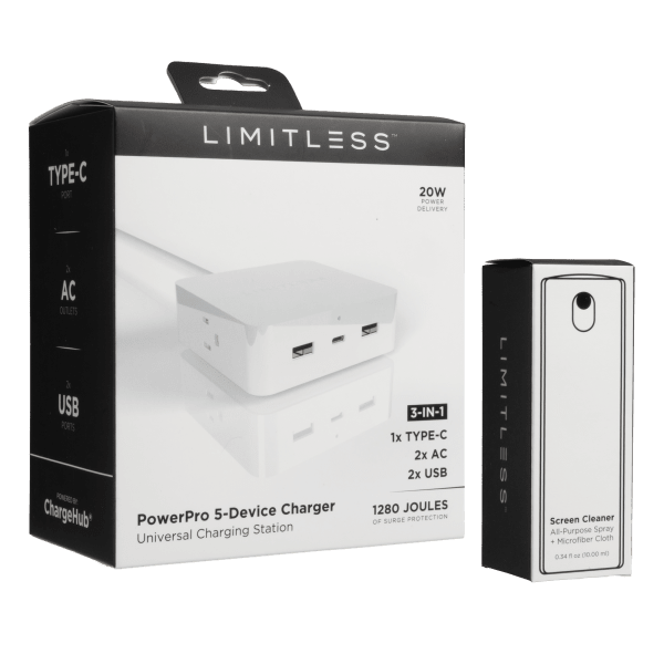 MorningSave: Limitless 5-Device Charger with USB Type-C and AC Outlets