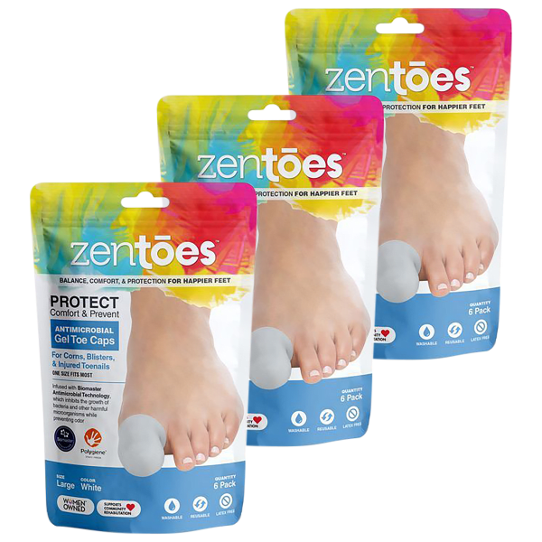MorningSave: 18-Pack: ZenToes Antimicrobial Gel Toe Caps