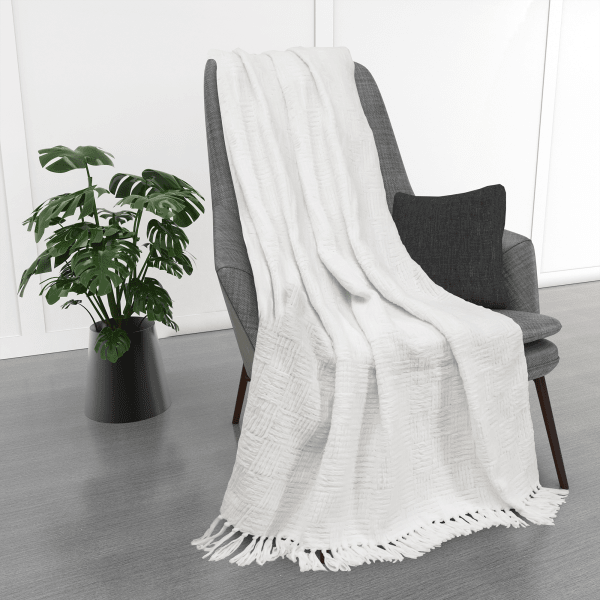MorningSave: Kathy Ireland Oversized Chenille Fringed Basket Throw