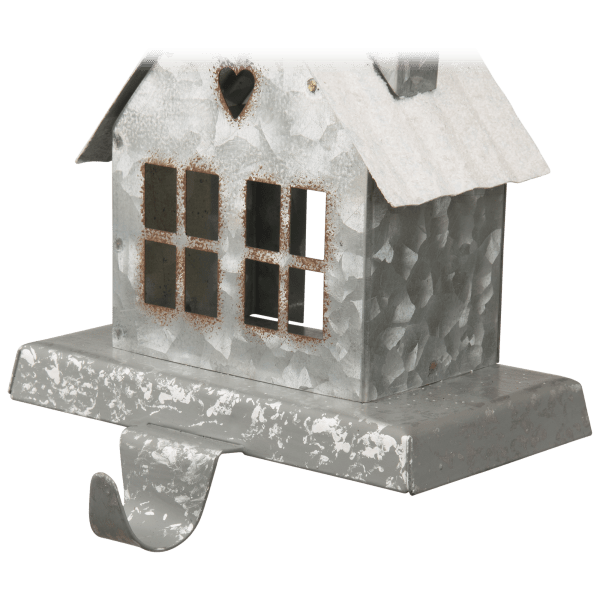 Glitzhome 6.00"H Galvanized House Stocking Holder