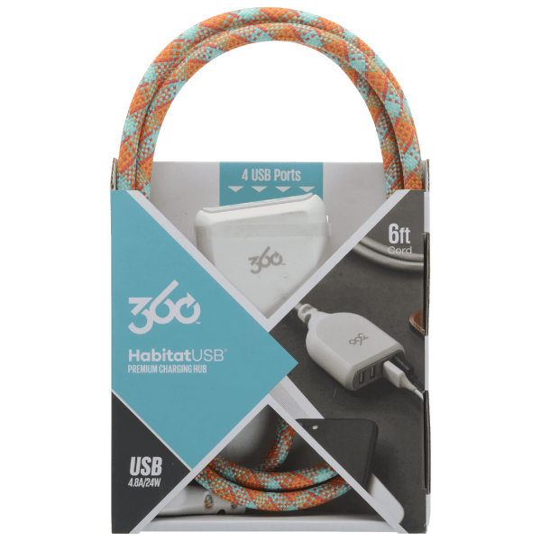 SideDeal: 2-Pack: 360 Electrical Habitat Braided USB Extension Cord ...