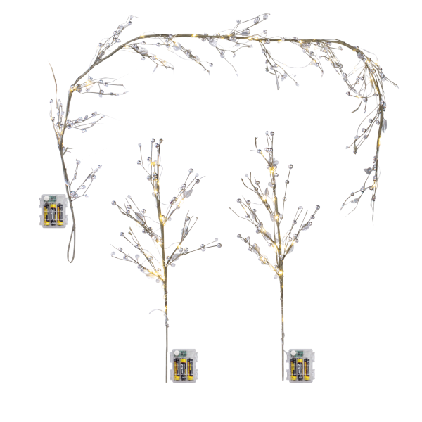 SideDeal: Harvest Lane Pre-Lit Garland & 2-Piece Set of Twigs with Timer