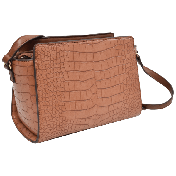 MorningSave: Adrienne Vittadini Croco Material Belted Front Face Crossbody