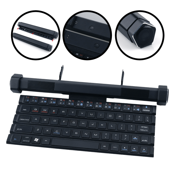 MorningSave: Roll-Up Bluetooth Wireless Keyboard and Speaker by Ivomax