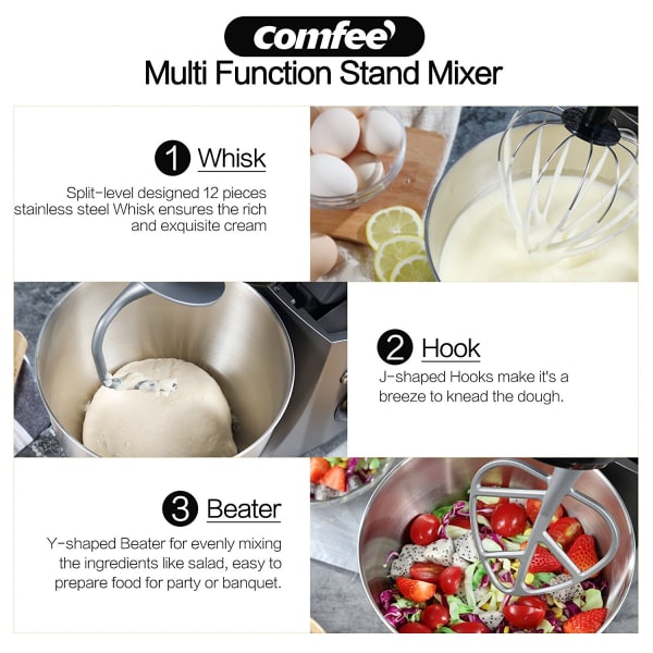 MorningSave: Comfee 2.6Qt Die Cast 7-in-1 Multi Function Stand Mixer