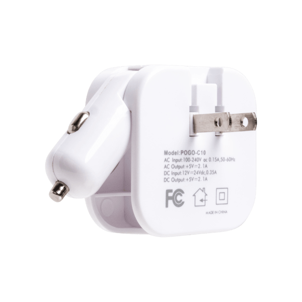 SideDeal: 2-Pack: Pogo Power Bin Dual USB Charger for Home & Car