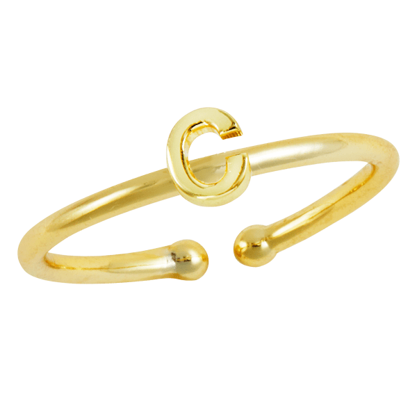 MorningSave: Savvy Cie 14K Gold Plated Adjustable Initial Ring