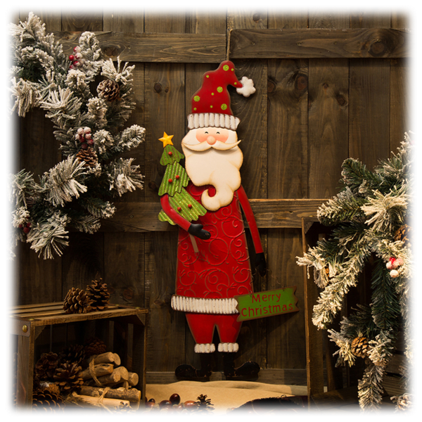MorningSave: Glitzhome 36.02"H Metal Santa Yard Stake or Standing Décor ...