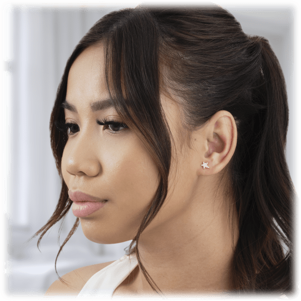 MorningSave: Rox & Rose Cubic Zirconia Star Studs in Sterling Silver