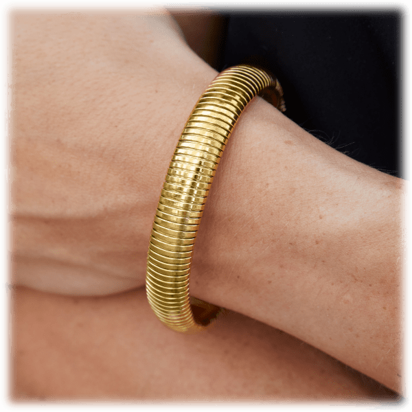 MorningSave: Savvy Cie 18K Gold Over Stainless Omega Slip On Bracelet