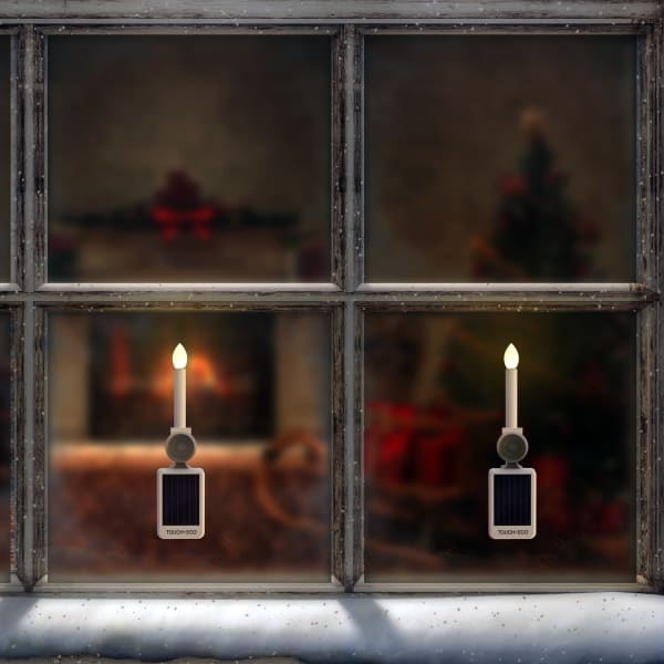 MorningSave: 4-Pack: Touch Of ECO Solar LED Holiday Window Candle