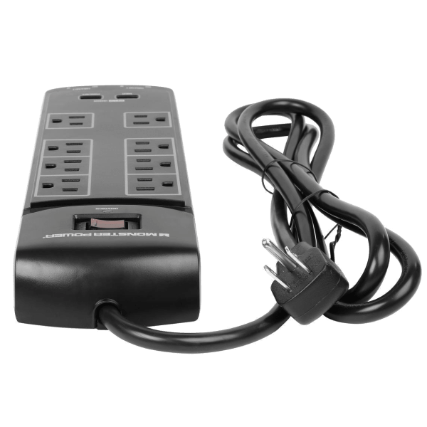 MorningSave: Monster 8-Outlet AV Surge Protector with 2 USB & 4 Coax