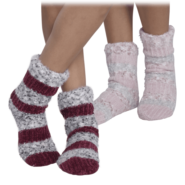 MorningSave: 2-Pack: Nicole Miller Ladies Chenille Popcorn Lodge Socks