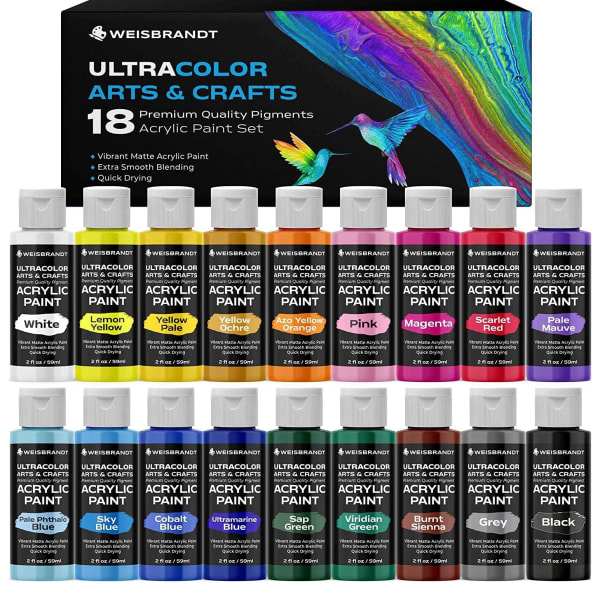 MorningSave: Weisbrandt 18-Piece Ultra Color Acrylic Paint Set