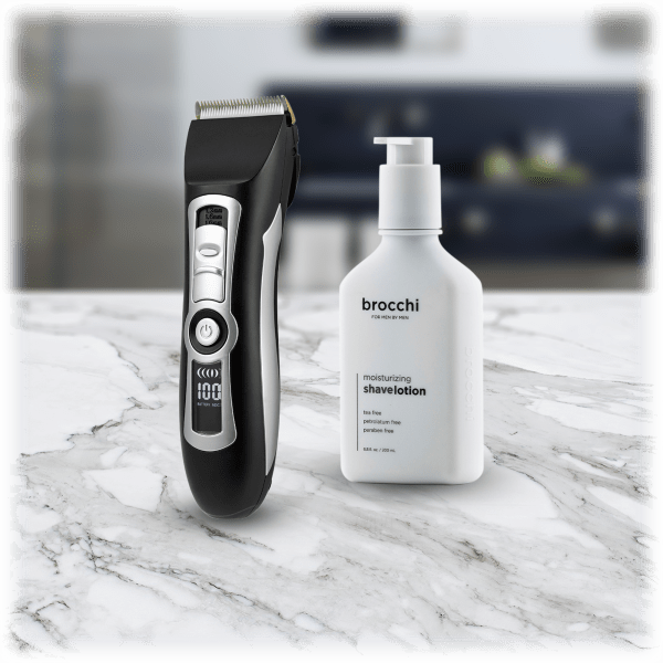 MorningSave: Brocchi Digital Trimmer & Moisturizing Shave Lotion Bundle