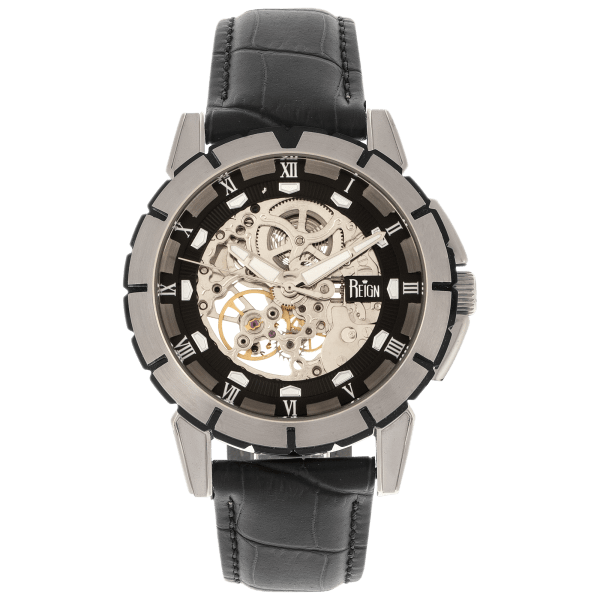 Shop Univision: Reign Elijah Reloj Automático con Correa de Cuero y Fecha